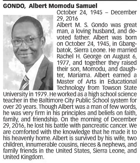 Momodu Gondo From Sierra Leone To Baltimore What A Trip Part Ii