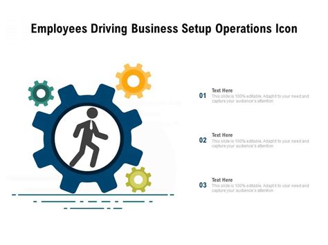 Employees Driving Business Setup Operations Icon Template Presentation Sample Of Ppt