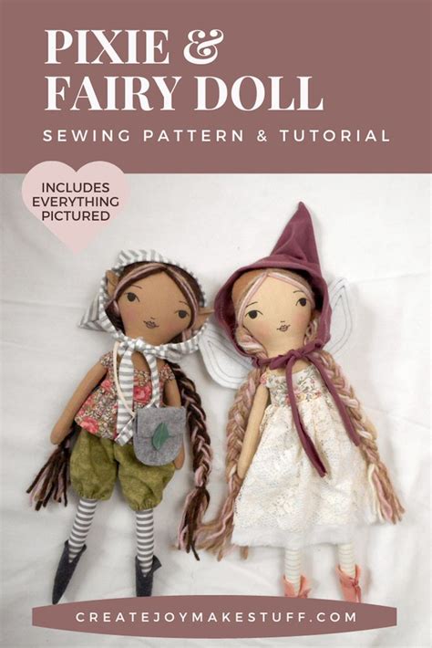 Pixie Rag Doll Pattern Doll Sewing Patterns Rag Doll Pattern Fairy