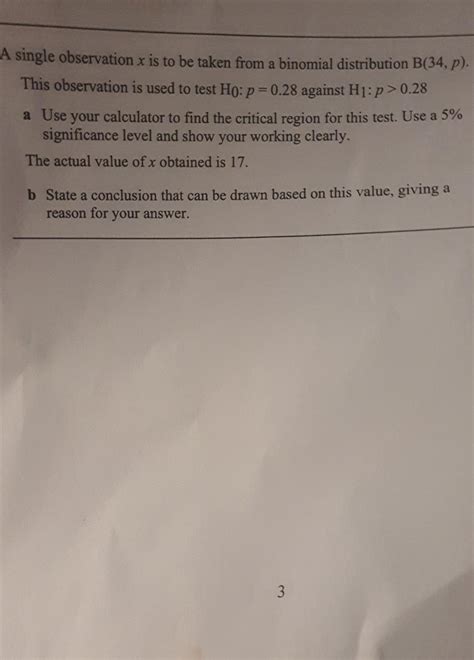 Solved A Single Observation X Is To Be Taken From A Binomial