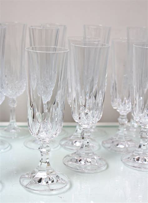 Crystal Champagne Flutes Set Of 10 Vintage And Antique Furniture Hire Adelaide Florences Emporium