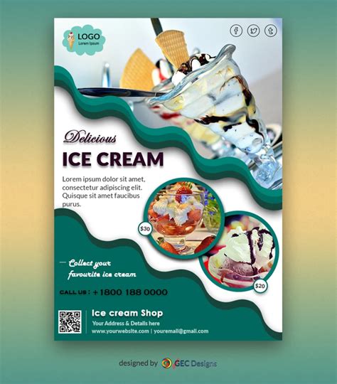 Ice Cream Shop Flyer Graphic Design Flyer Promotional
