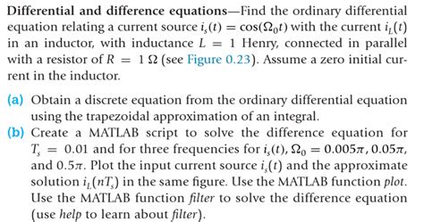 Solved Differential And Difference Equations Find The Chegg Com