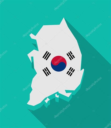 국기와 함께 한국 지도 스톡 벡터 ©on 65227821