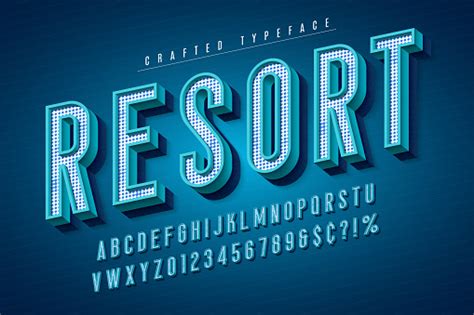 좋은 느낌 복고풍 서체입니다 3d 디스플레이 글꼴 현수막 인쇄 술 3차원 형태에 대한 스톡 벡터 아트 및 기타 이미지 3차원 형태 개체 그룹 관광 리조트 Istock