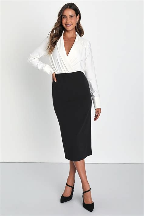 Black Midi Skirt High Waisted Skirt Black Bodycon Skirt Lulus