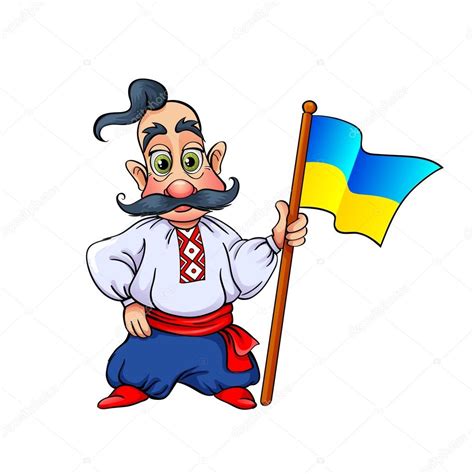 Казак с украинским флагом векторное изображение ©alka5051 61247247