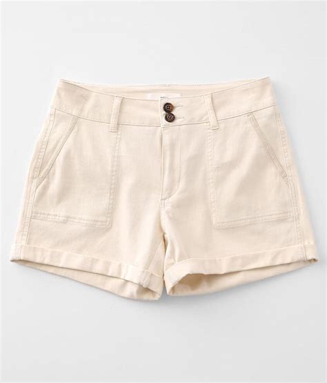 Bke Payton Cuffed Stretch Short Womens Shorts In Natural Buckle