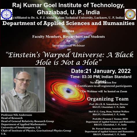 Rkgit On Linkedin Webinar Seminar Online Blackhole Nasa Space