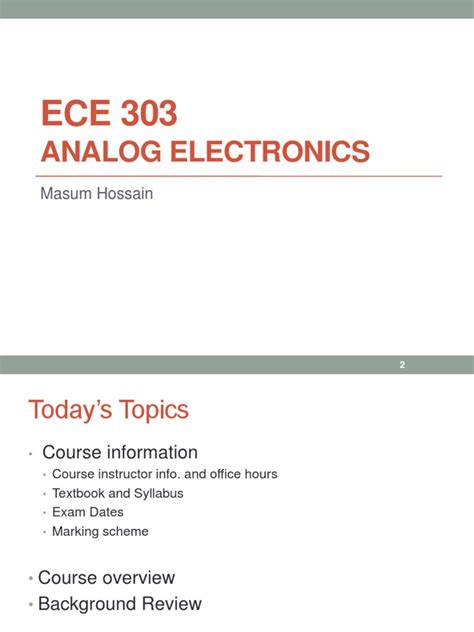 Lecture 1 Circuit Pdf Analogue Electronics Signal Electrical Engineering