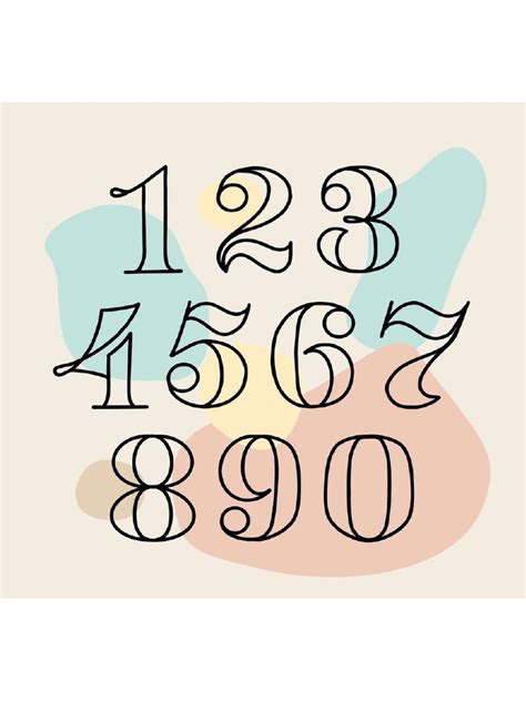 Set Of Numbers And Numbers In Lettering Style Font For Mathematics