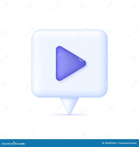3d Icon Play Button On Speech Bubble Player Concept Button Stock Vector Illustration Of