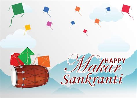 Vector Coloridas Cometas Voladoras Para El Festival Makar Sankranti