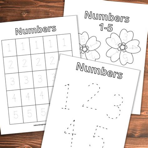 tracing numbers 1 5 nature inspired learning