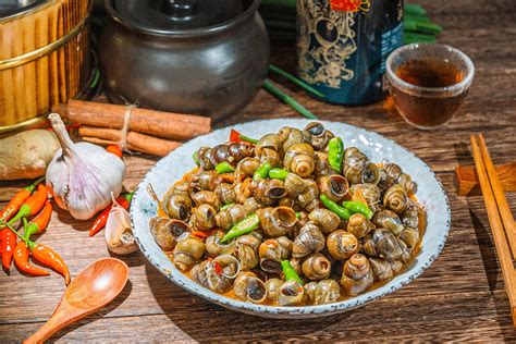 Spicy Snail Lion Background Catering Spicy Conch Food Background