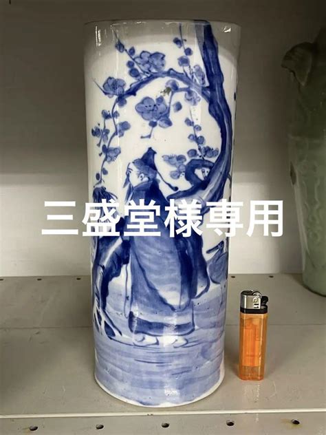 即決ok 江戸時代古伊万里青花染付花瓶 メルカリ
