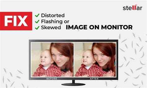 how to fix a distorted flashing or skewed image on the monitor or