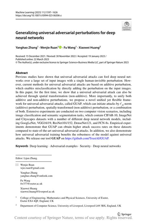 generalizing universal adversarial perturbations for deep neural