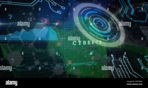 Image Of Processing Circle Data And Cybercrime In Digital Space Stock