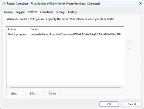 Powershell Create A Scheduled Task That Runs The First Of Every Month Stack Overflow