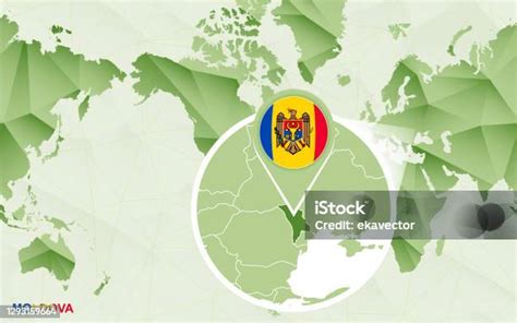 확대 몰도바지도와 미국 중심의 세계지도 0명에 대한 스톡 벡터 아트 및 기타 이미지 0명 기 땅 Istock