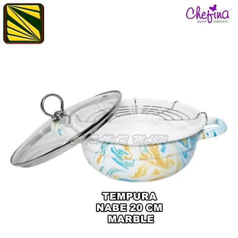 Jual Chefina Panci Enamel Marble Tempura Nabe Shopee Indonesia