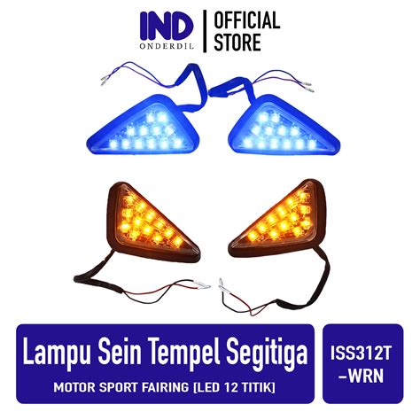 Lampu Sein Sen Sign Ritting Riting Retting Reting Tempel Segitiga Segi Tiga LED Biru Motor Sport