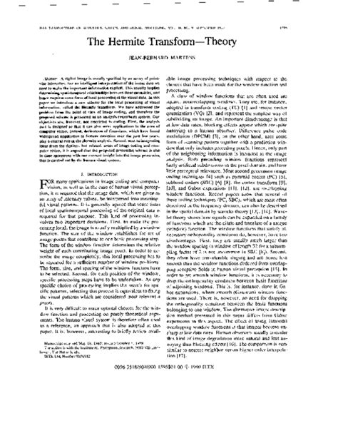 Pdf The Hermite Transform Theory