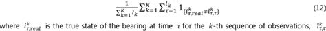reports the average misclassification rate value which is defined as