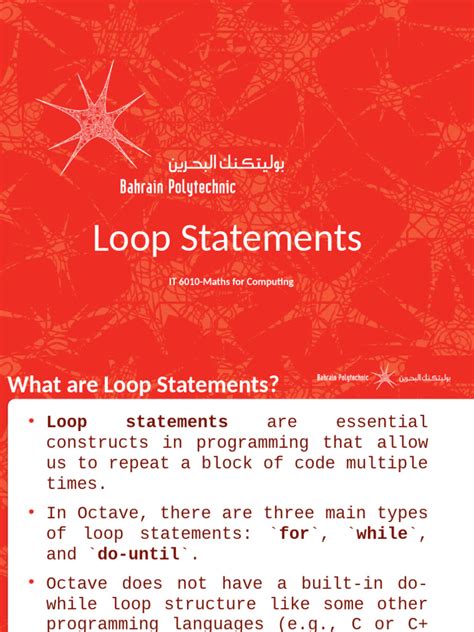 Loop Statements Octave Lab Class Pdf Control Flow Software Development