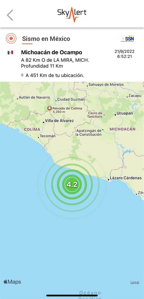 SkyAlert on Twitter Sismo réplica magnitud 4 2 ubicado a 62 km al