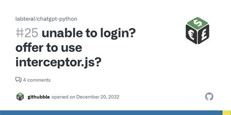 unable to login offer to use interceptor js · issue 25 · labteral
