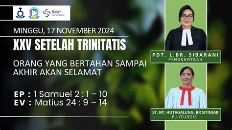 IBADAH LIVE STREAMING MINGGU 17 NOVEMBER 2024 HKBP KERTANEGARA RESSORT