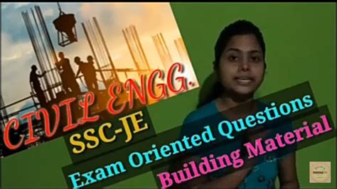 Ssc Je Building Materials Questions Practice Youtube