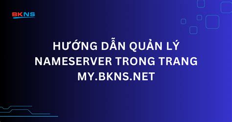 Hướng dẫn quản lý nameserver trong trang my.bkns.net - Hướng Dẫn - Hỗ Trợ Dịch Vụ BKNS