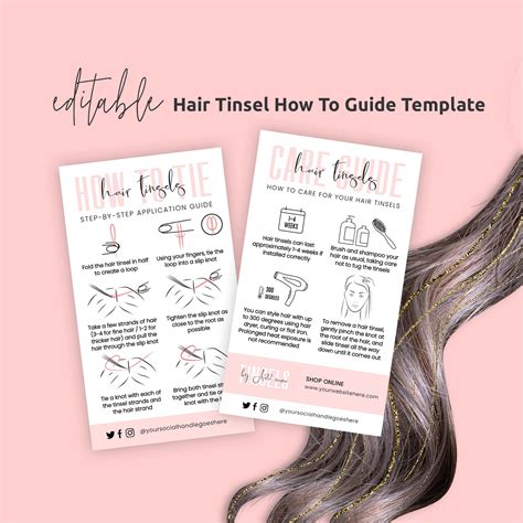Hair Tinsels Application Guide Template Editable Tinsel Hair