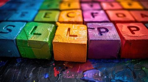 Colorful Alphabet Blocks Premium Ai Generated Image