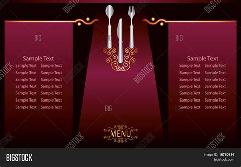 Menu Card Design Vector Photo Free Trial Bigstock