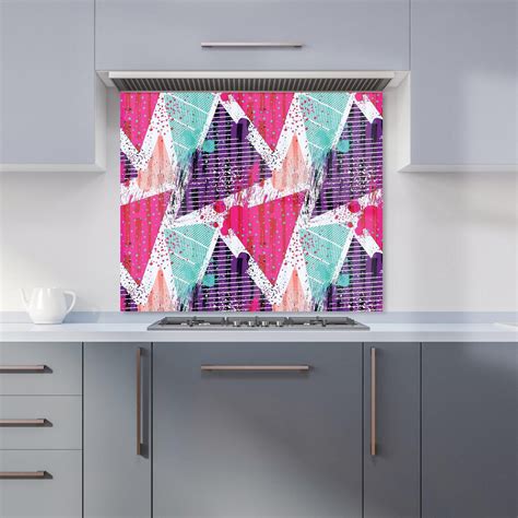 Splashbacks Shabby Geometric Pattern Kitchen Splashback Warren Reed