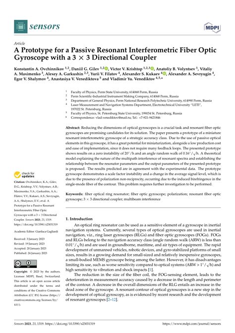 PDF A Prototype For A Passive Resonant Interferometric Fiber Optic