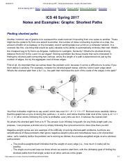 Ics Spring Notes And Examples Graphs Shortest Paths Pdf