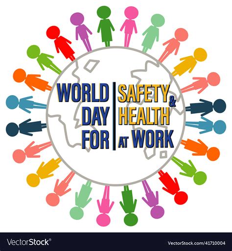 Poster Design For World Day Safety Health Vector Image