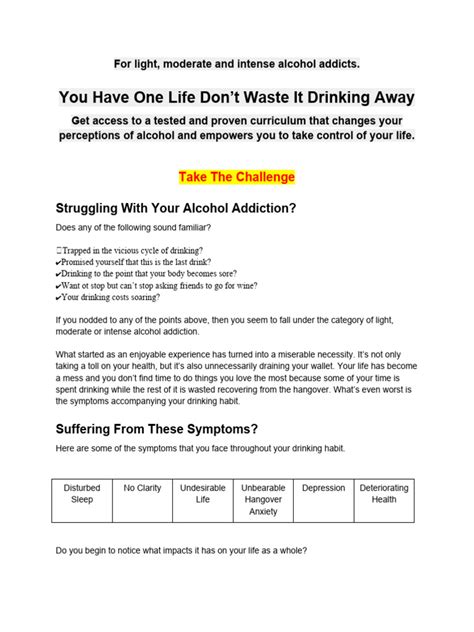 90 day challenge pdf alcoholism alcoholic beverages
