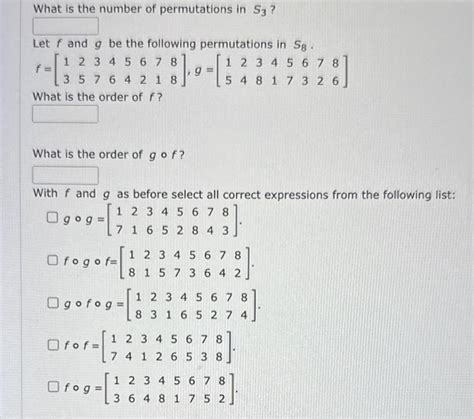 Solved What Is The Number Of Permutations In S3 Let F And