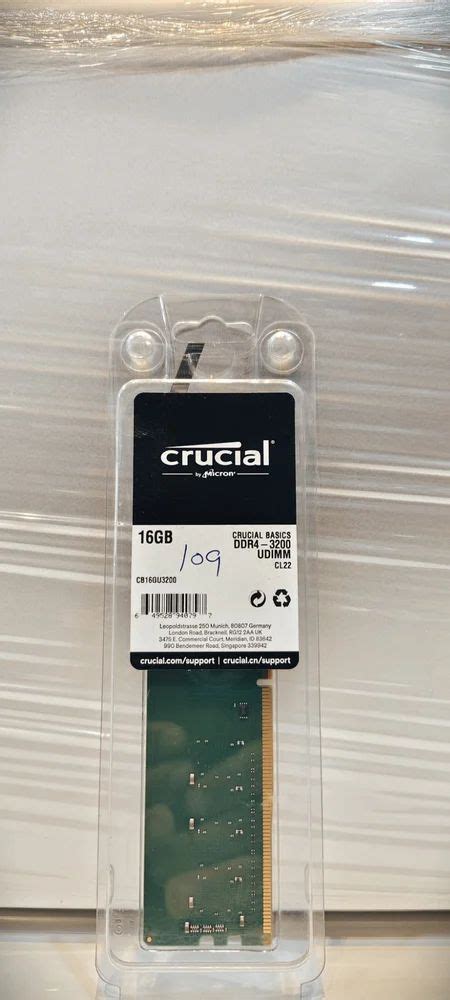 DRAM Crucial RAM 16GB DDR4 3200 MHz CL22 Desktop Memory CT16G4DFRA32A ...