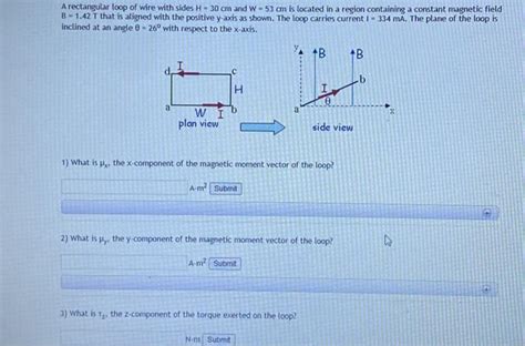Solved A Rectangular Loop Of Wire With Sides H30 Cm And