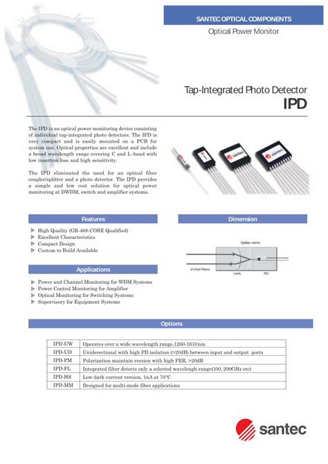 Pdf Optical Power Monitor Optical Components Tap Integrated Photo