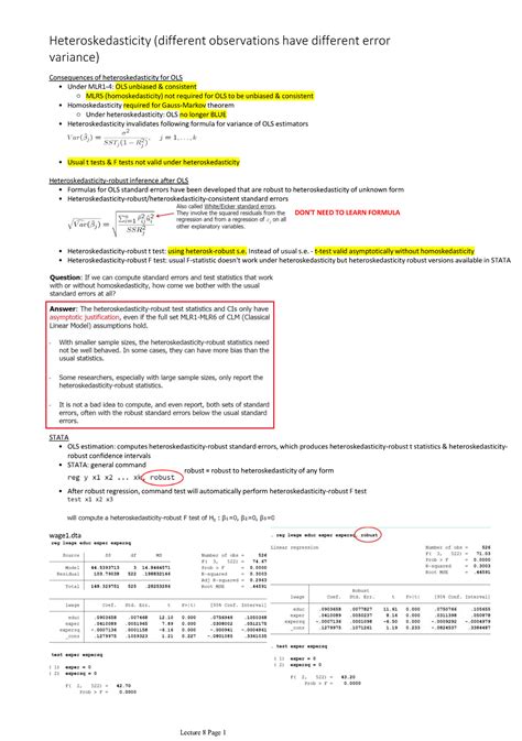 Lecture Heteroskedasticity Warning TT Undefined Function Warning TT Undefined