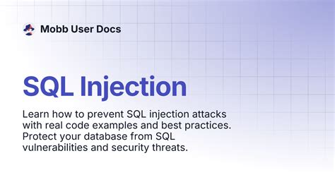 Sql Injection Mobb User Docs