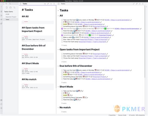 Obsidian 插件：【readme】tasks